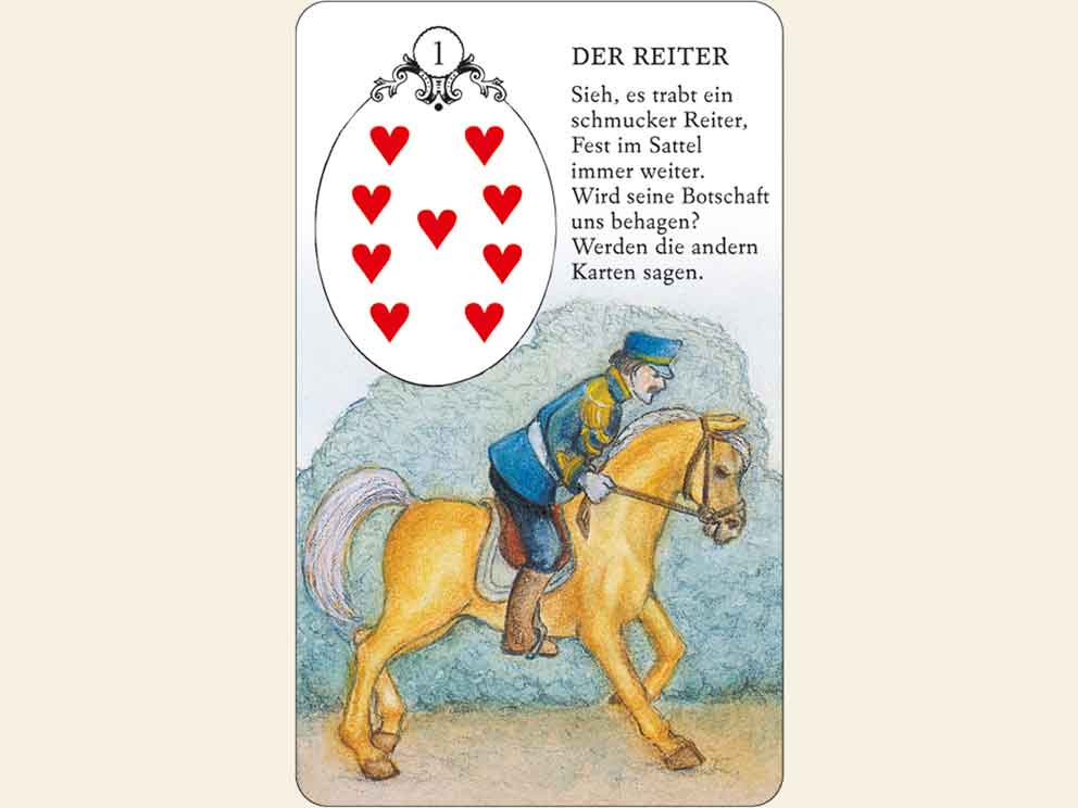 Kartenlegen Lenormandkarte Der Reiter Deutung als Tageskarte